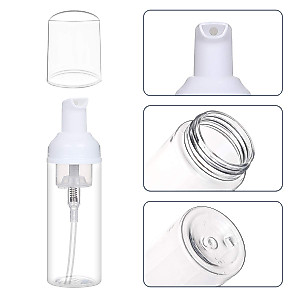 24 Pcs Foam Pump Bottle Dispenser Refillable 2oz/60ml for Hand Soap Shampoo Lash Cleanser Packaging Liquid Cleaning