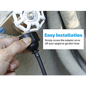 Habitech 3-Pack 1/4 Inch Drip Irrigation Tubing to Faucet/Garden Hose Adapter - Connector Fittings for 1/4" Tubing x 3/4" FHT