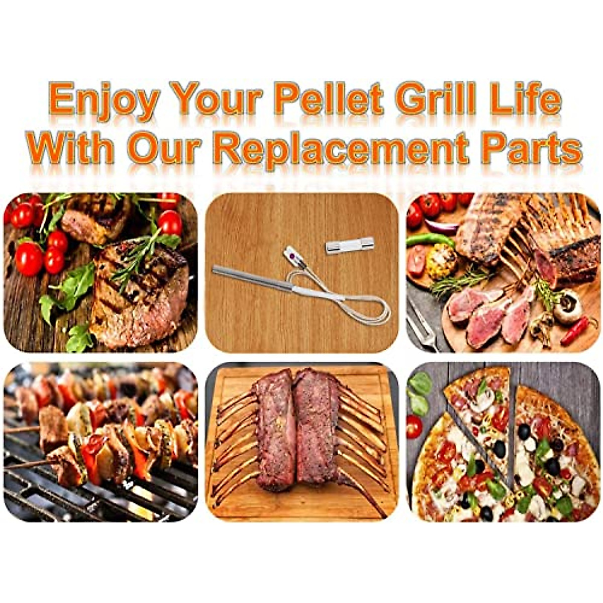 Hot Rod Ignitor Kit for Pit Boss 700 700FB 70112 820 820D 820Pro, Compatible with Camp Chef Wood Pellet Grills, Fire Works Igniter Replacement Parts for Traeger Wood Pellet Grills