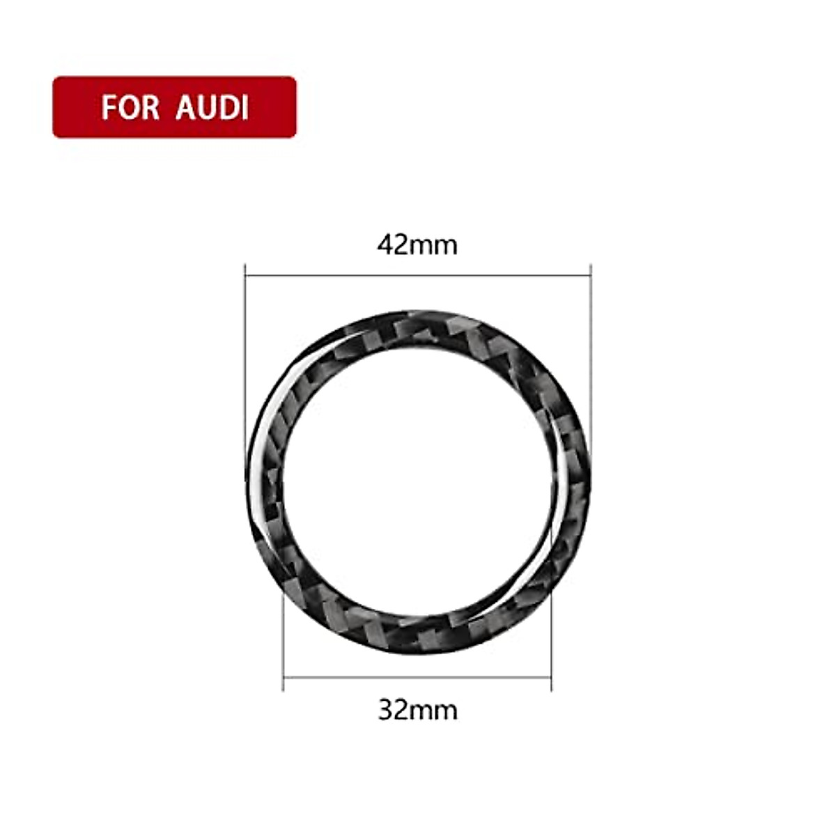 NC Carbon Fiber Styling Trim Cover Sticker Compatible with Q5 A4L A5 (Engine Start Stop Cover Ring A)