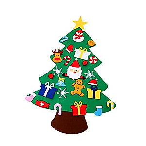 BESTOYARD Felt Christmas Tree Craft Felt Christmas Ornaments Felt Christmas Tree Toddlers Felt Wall Hanging Christmas Tree DIY Felt Ornaments Vintage Felt Ornaments Decorations Puzzle Child