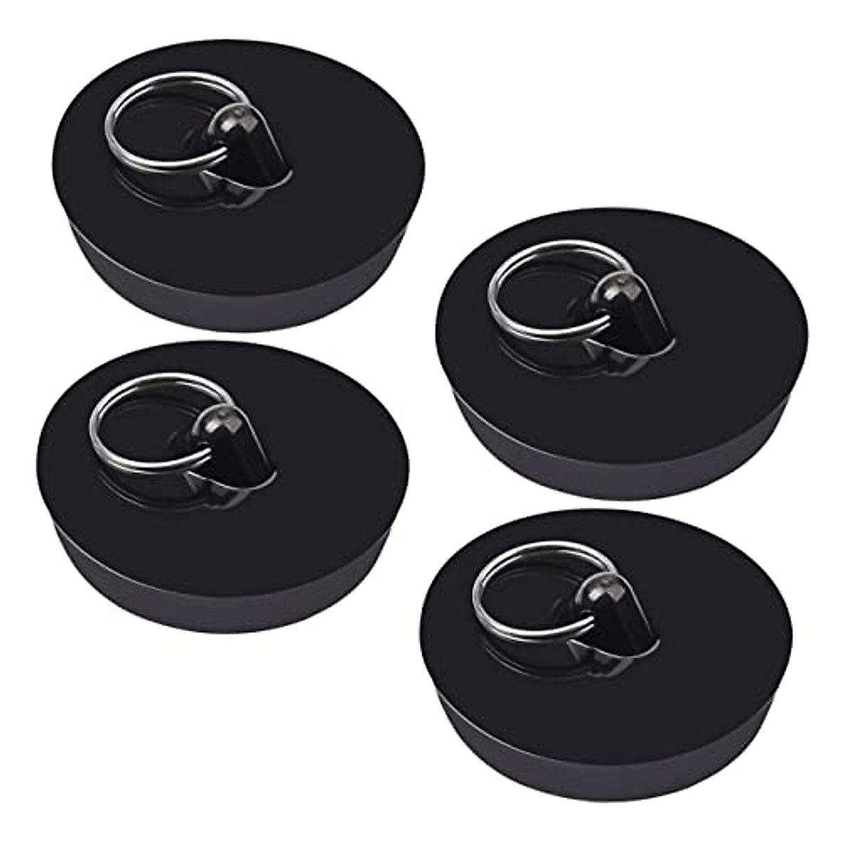 CAXUSD 4pcs Rubber Sealing Cap Suction Sink Stopper Sink Strainer Plug Drain Bath Plug Bathtub Plug Kitchen Sink Stopper Bathtub Drain Cover Bathtub Stopper Shower Stopper PVC Black