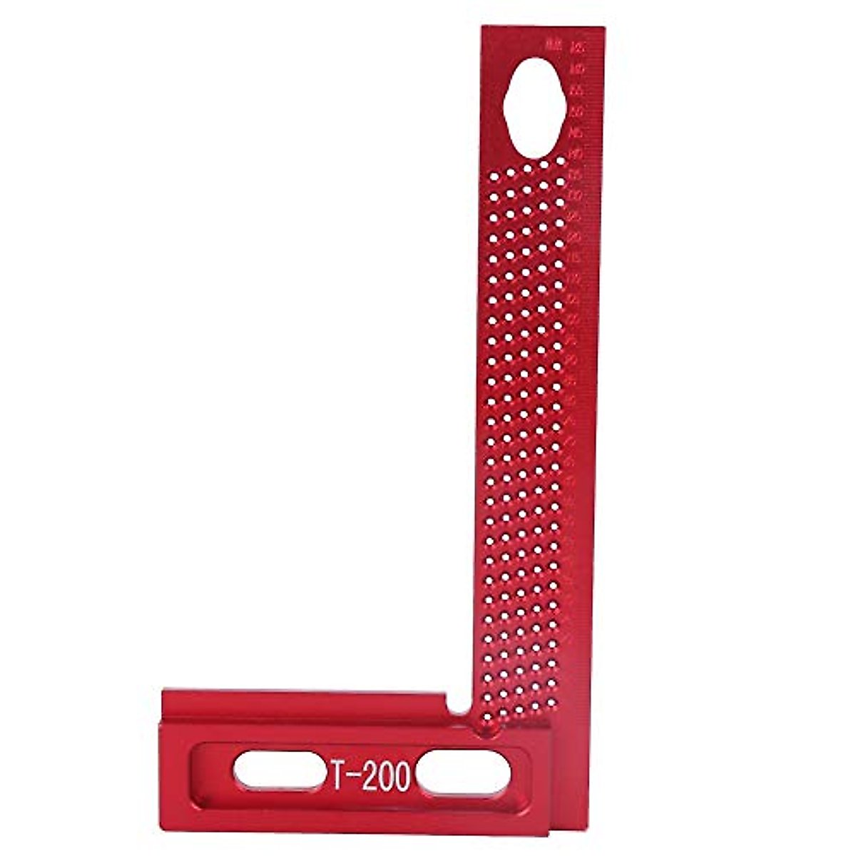 T-200 Woodworking Ruler L Square Ruler Aluminum Alloy Hole Ruler Measuring Tool Wear-Resistant Rust-Proof Portable Crossed-Out Tool Carpenter Scriber Marking Tool