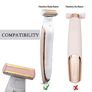 3PCS LinMei Razor Replacement Heads Compatible for Finishing Touch Flawless Body Rechargeable Ladies Shaver and Trimmer with USB Charger, 2 Cleaning Brush