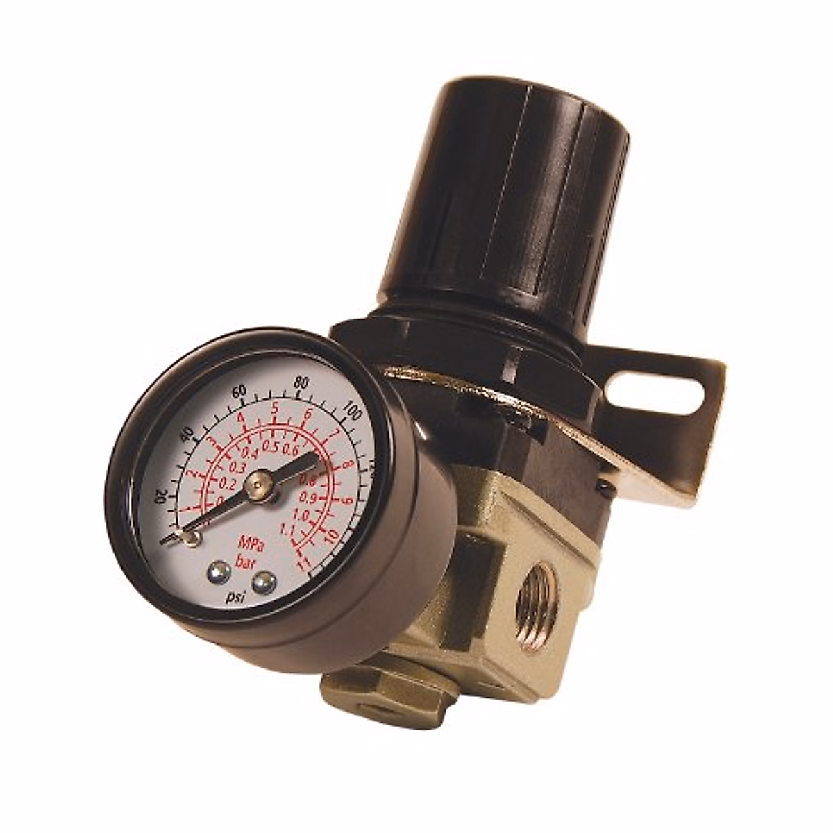 Primefit R1401G Mini Air Regulator with steel-Protected Gauge, 60-Scfm At 100-Psi, 1/4" Npt