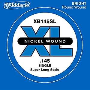 D'Addario XB145SL Nickel Wound Bass Guitar Single String, Super Long Scale, 145