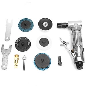 Angle Air Die Grinder, Pneumatic Angle Grinder, Industrial 90° Air Angle Grinder with 2inch Grinding Disc MBSP Industrial Die Grinder Kit