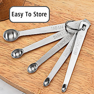 BERYLER 1/8 Teaspoon Single Measuring Spoon, 1/8 tsp Small Measuring Spoon Only, Individual Tiny Measuring Spoons, Long Handle Stainless Mini Measuring Spoons for Cooking, Fits in Spice Jar (Dash)