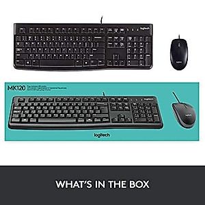 Logitech MK120 Wired USB Keyboard Mouse Desktop Combo