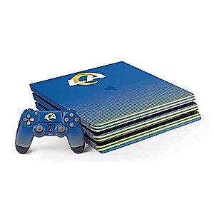 Skinit Decal Gaming Skin Compatible with PS4 Pro Console and Controller Bundle - Officially Licensed NFL Los Angeles Rams Breakaway Design