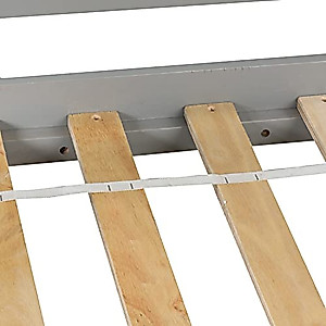 HomSof Loft Bed with Stairs and Storage,Gray