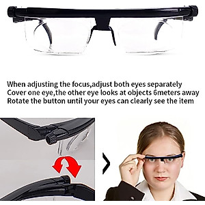 EKSED Adjustable Glasses Dial Vision Dial Adjustable Glasses Variable Focus Adjustable Focus Glasses With Folding Magnifying Glass For Reading Distance Vision Unisex Myopia Glasses for Seniors