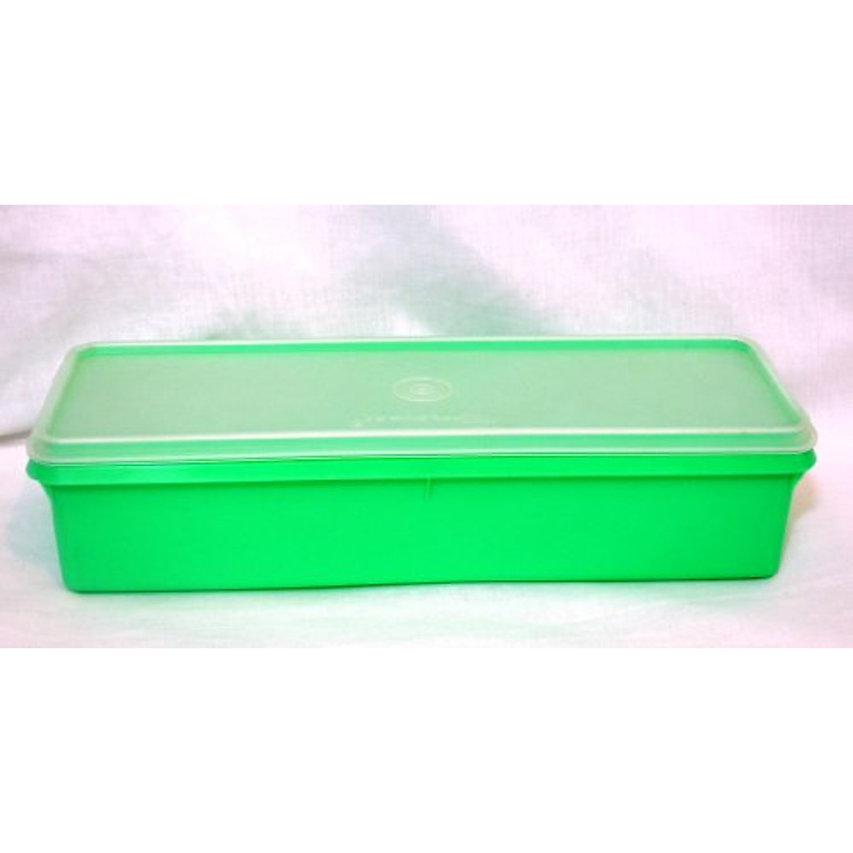 Tupperware Vintage Jadite Green Produce Thin-stor Celery Storage with Frosted Seal #892 Vegetable Crisper Keeper