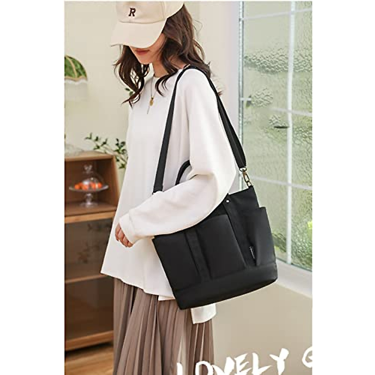Tote Bag Women Cute Hobo Bag Satchel Bag Shoulder Bag Crossbody Bags Multiple Pockets Canvas Tote Handbag 2023