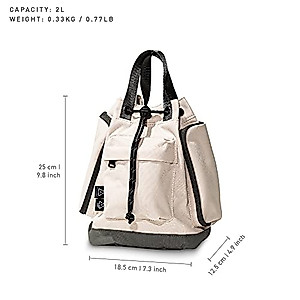 Doughnut Pyramid Tiny Nomad Series 2L 2-in-1 Hanging Toiletry Travel Girls Lightweight Casual Daypacks Bag Backpack (Stone)