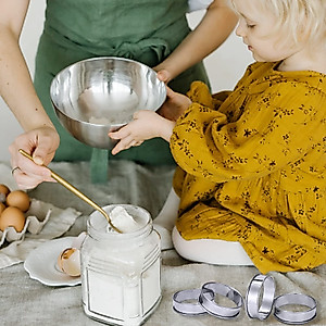 8 Pack English Muffin Rings Crumpet Ring,Double Rolled Stainless Steel Crumpet Rings Non Stick Metal Round Egg Ring Mold or Home Food Making Baking Tool（3.4 Iinch)