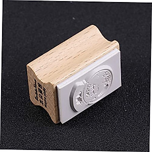 Abaodam Christmas Craft Stamp 3pcs Christmas Sealing Stamp Christmas Bag fillers Holiday Album Stencil Holiday Stamp stampers Party Favors Wooden Stamper die Account Bamboo