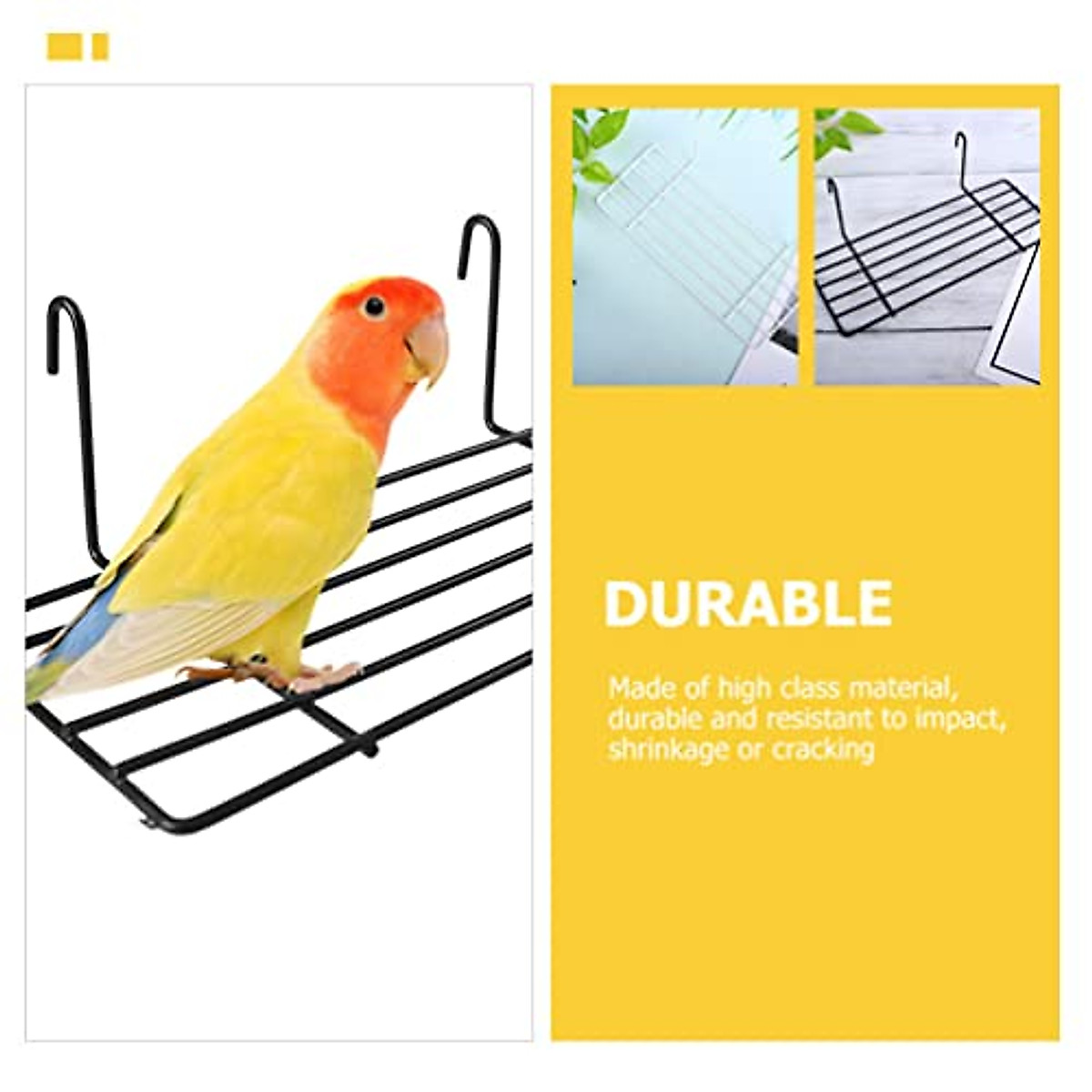 balacoo 2pcs Sundeck Wire Play Conure Accessories Birds Iron Cage Parrot Household Portable for Shelf Metal Toys Cockatiel Pen Platform Rectangular Playstand Stand A Interesting