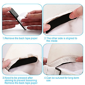 PHSZZ 42 PCS Hat Size Reducer, Foam Hat Sizing Tape, Filler Sizer Reducer Insert Adhesive for Hats Cap Sweatband, 3 sizes (3mm 4mm 5mm Black and White)