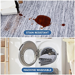 8x10 Area Rugs for Living Room Machine Washable Modern Abstract Printed Rug Soft Non Slip Carpet Stain Resistant Non-Shedding Rugs for Bedroom Dining Room Kitchen Office