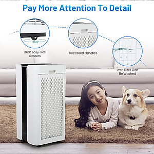 MOUNTO Extra large Air Purifier for home large room, covers 3000 sqft, H13 True HEPA Filter, Filters 99.97% dust, pet hair, smoke, pollen, VOCs, Commercial Air Cleaner for office, classroom