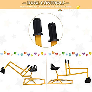 GLACER Sandbox Digger, 360° Rotation Kid Excavator Toy Crane with Base, Steel Outdoor Play Digging Toys for Sand, Dirt, Snow, Beach, Ride on Sand Digger for Kids…