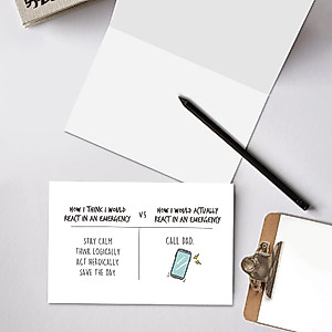 Ogeby Funny Father’s Day Card for Dad, Joke Birthday Card from Daughter Son, How I Think I Would React in an Emergency