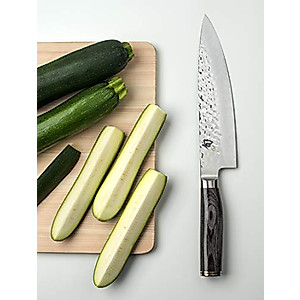 Shun Cutlery Premier Grey Chef's 8”, Thin, Light Kitchen Knife, Ideal for All-Around Food Preparation, Authentic, Handcrafted Japanese Knife, Professional Chef Knife