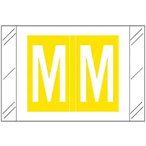 Doctor Stuff - File Folder Labels, Alphabet Letter M, Tabbies 12000 - Cram Series Compatible Alpha Stickers, Yellow, 1" x 1-1/2", 500/Roll