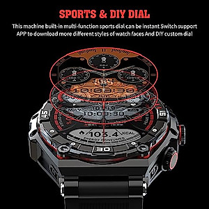 Cheerall 1.43” AMOLED Touch Screen Military Smart Watch for Answer Make Call, 5ATM Waterproof Fitness Tracker with AI Voice Assistant 100+ Workout Modes Heart Rate SpO2 Sleep Monitor for Men Women