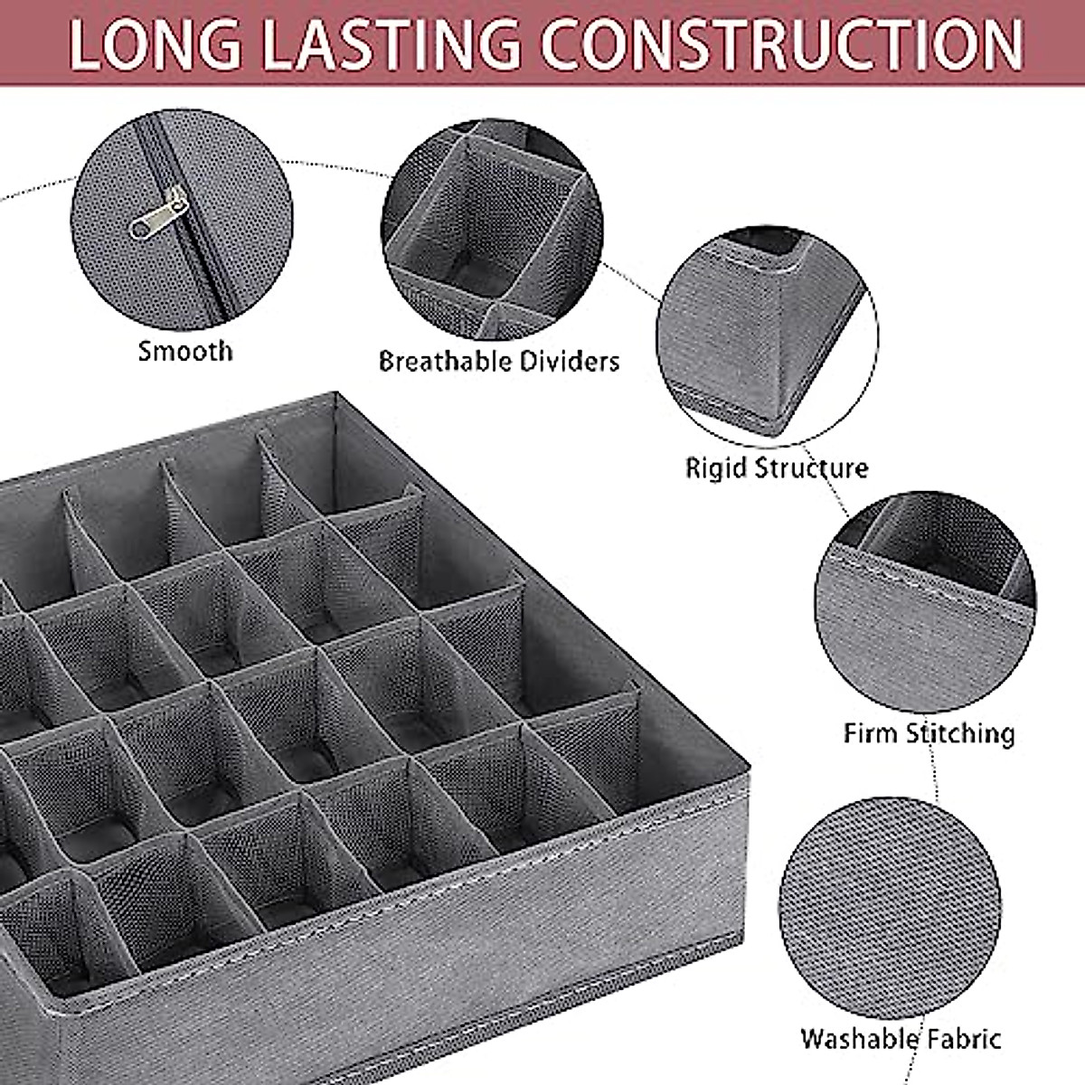 8 Pack Drawer Organizers for Clothing, Drawer Organizer Clothes Fabric Foldable Underwear Organizer, Dresser Organizer Closet Storage Dividers Bins for Storing Sock, Bra, Panty, Scarf, Belt, Ties