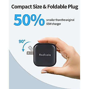 USB C Charger, Hadisala 66W 3-Port GaN Fast USB C Wall Charger, Foldable USB C PD3.0 Power Adapter, Portable Travel Charger Block for iPhone 13 Pro Max Mini/MacBook Pro/iPad, Galaxy, Pixel and More