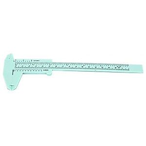 Mini Plastic Caliper High Accuracy Double Rule Scale Measuring Tool Rectangular Vernier Caliper Fast Read Sliding Gauge Ruler Pocket Ruler for Jewelry Measurement, School, Exhibition Gifts, etc.