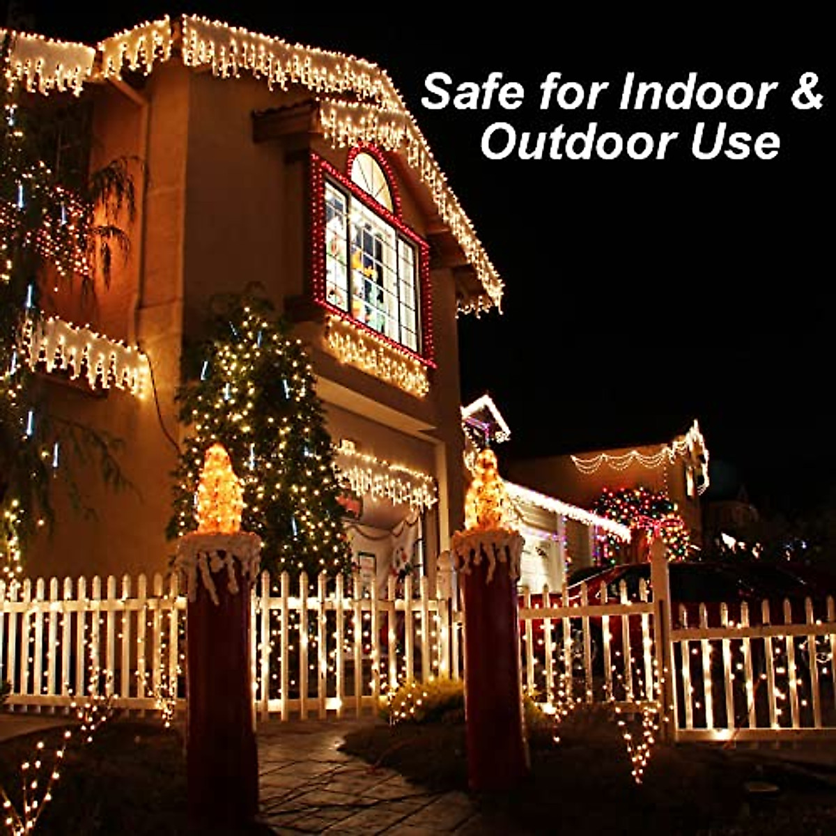 141.4 FT 400 Count Christmas Warm White LED String Lights, LED String Lights Green Wire with F5 Bulbs for Indoor and Outdoor Home, Lawn, and Tree Garden