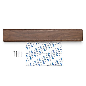 XINZUO Walnut Wood Knife Magnetic Strips 16 Inch, Double Row Round Magnets Magnetic Knife Holder for Wall -Magnetic Knife Bar- Works With Kinds of Kitchen Tools -Space Saver Knife Rack