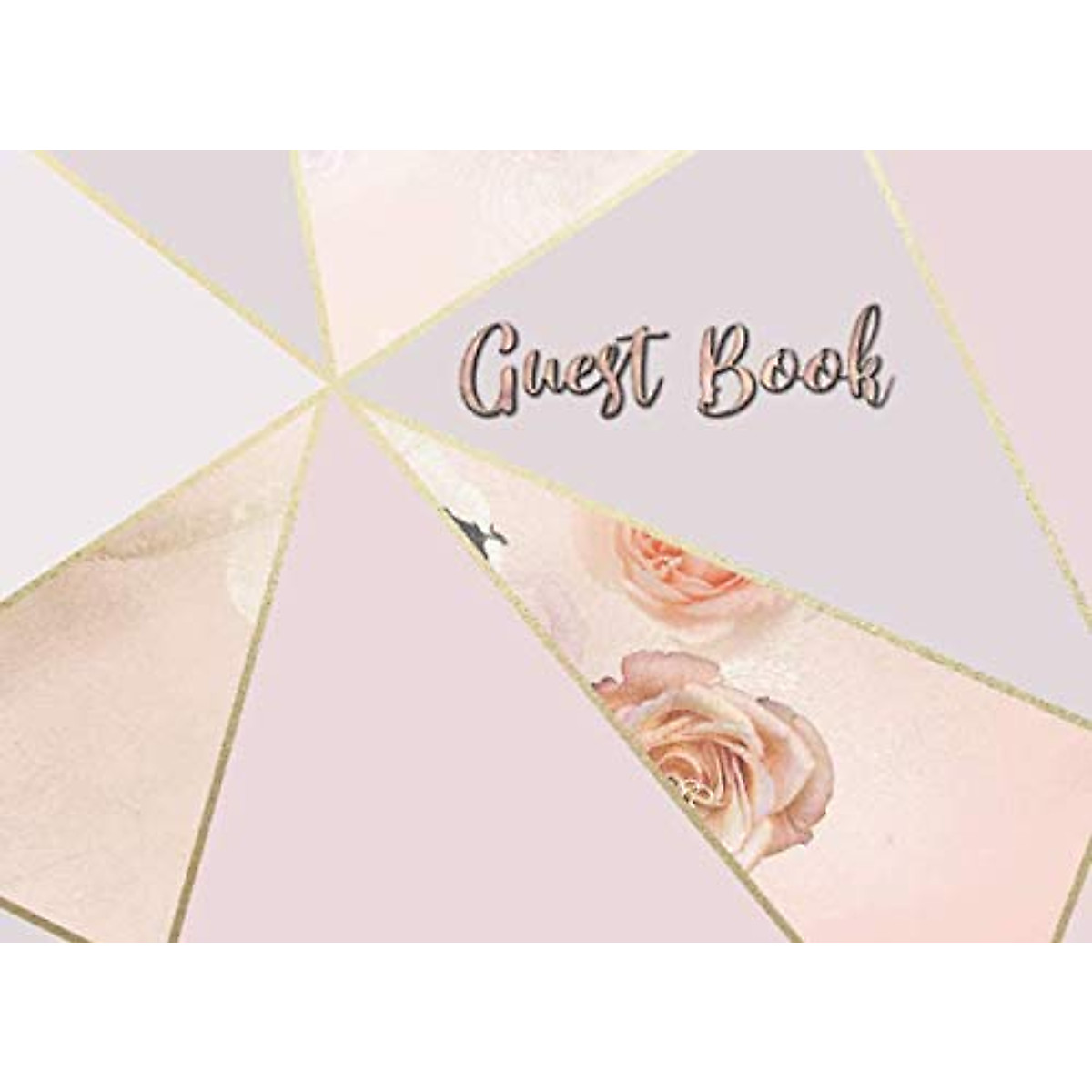 Guest Book: Elegant Birthday Party, Bridal Shower, Wedding, Anniversary, Event And More Guestbook Journal, 110 LIned Pages To Sign In | Rose Gold Marble