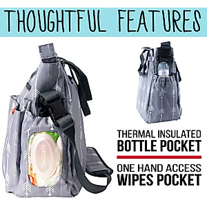 Zohzo Diaper Bag for Baby Diaper Tote Bag With Changing Pad, Insulated Pockets, Wipes Pocket, Waterproof Material, Stroller Straps, and Shoulder Strap