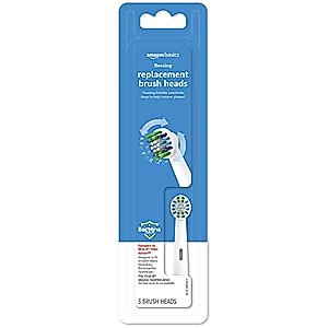 Amazon Basics Flossing Replacement Brush Heads, 3 Count, 1-Pack (Fits most Oral-B Electric Toothbrushes) (Previously Solimo)