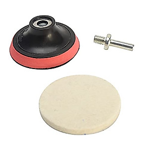 Tookie Car Glass Polishing Set, 9pcs/Set Car Cerium Oxide Powder Glass Polishing Set, Abrasive Discs Polish Pad Felt Polishing Wheel Scratch Removal Set for Windscreen and Glass(as Shown)