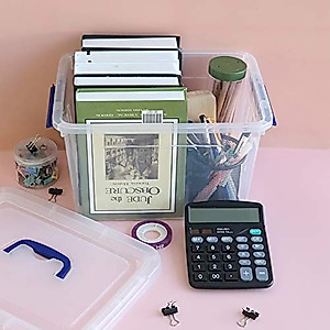 Xowine 4-Pack 10 L Plastic Storage Box, Clear Storage Box with Lid