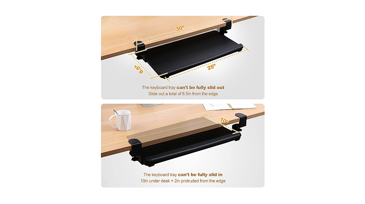 FlexiSpot Large Ergonomic Keyboard Tray – Space-Saving & Adjustable