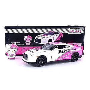 Jada Toys Toyko Speed 1:24 2009 Nissan GT-R R35 Die-cast Car & Hello Kitty Racing Figure, Toys for Kids and Adults