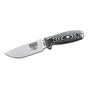 ESEE-4 Fixed Blade Knife, S35V Steel, Ambidextrous Sheath, Made in USA (Grey/Black)