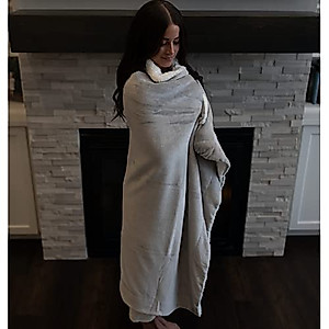 GRACED SOFT LUXURIES Throw Blanket Sherpa Fleece Minky Microfiber Reversible Soft Throw (Gray, Throw 50" x 60")