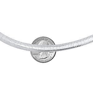 Savlano 925 Sterling Silver 8MM Italian Solid Flat Omega Chain Necklace for Women - Made in Italy Comes With a Gift Box (16)