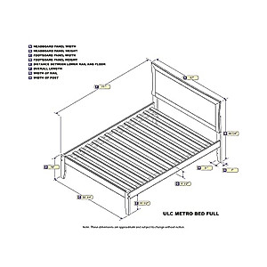 AFI Metro Full Platform Bed with Open Footboard and Turbo Charger in Walnut