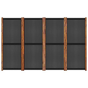 GOLINPEILO 4-Panel Room Divider,Folding Privacy Screen,Partition Room Dividers Separators, Freestanding Room Divider Screen for Home, Dorm, Office, Black 110.2"x70.9"