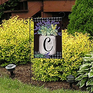 Farmhouse Monogram Letter C Garden Flag Floral Briarwood Lane 12.5" x 18"