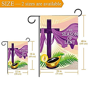 Garden Flag Holy Week. The Time Of Lent. 12×18 Inch Double Sided Design Decorative Yard Banner Garden Flag Holiday Flag for Party Home Outdoor Decoration