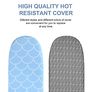 Foldable Ironing Board, Portable Iron Board with Iron Rest, Tabletop Small Ironing Board with 2 Heat Resistant Ironing Covers, Mini Ironing Board with Non-Slip Feet for Bathroom, Laundry Rooms, Dorms